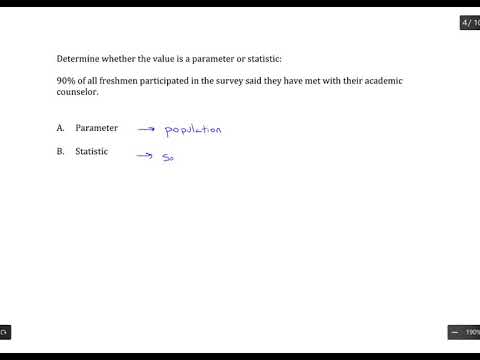 Parameter or Statistic: Definitions: Academic Advisors