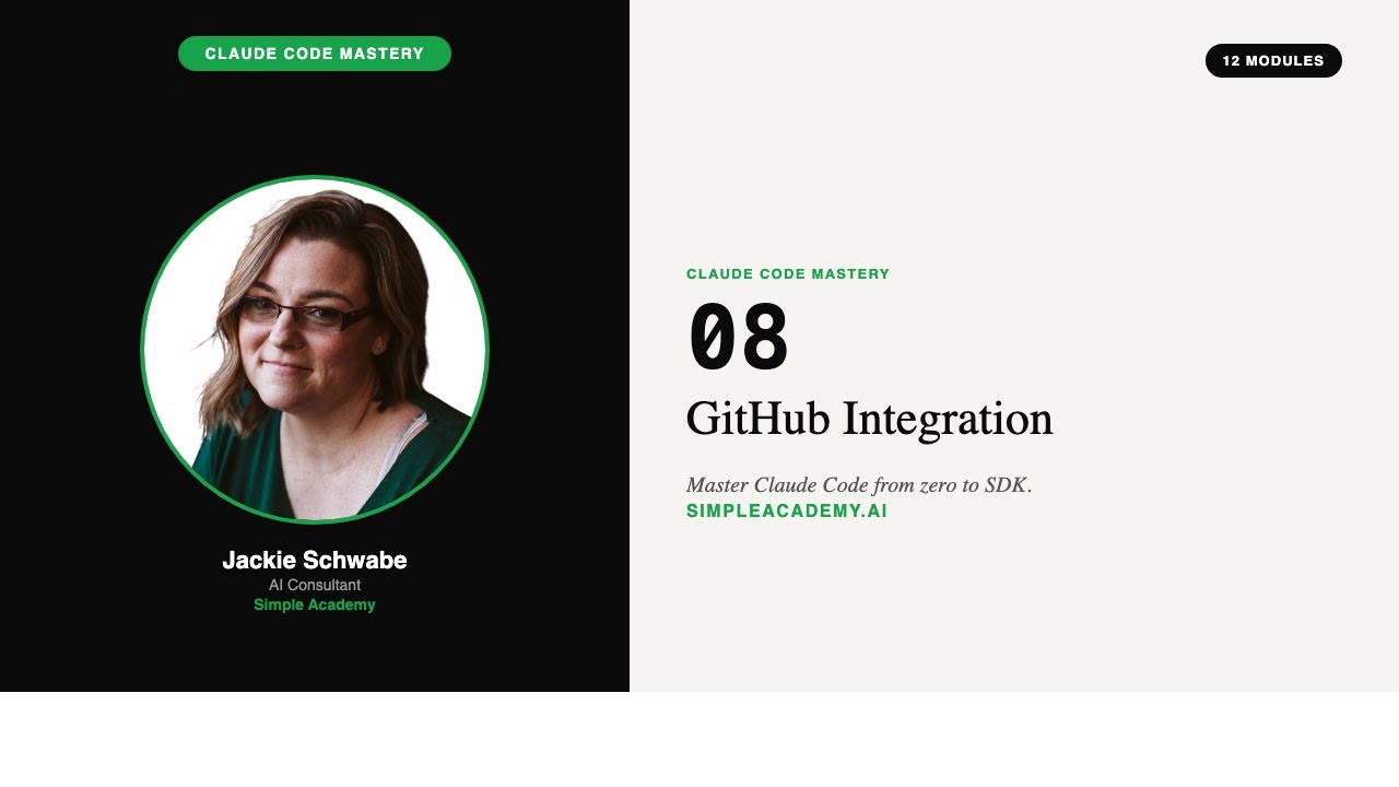 Claude Code Mastery — Module 08: GitHub Integration