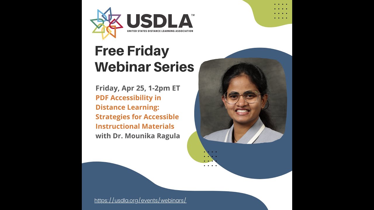 Webinar: PDF Accessibility in Distance Learning: Strategies for Accessible Instructional Materials