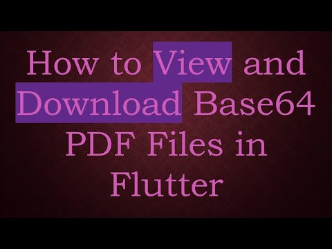 How to View and Download Base64 PDF Files in Flutter