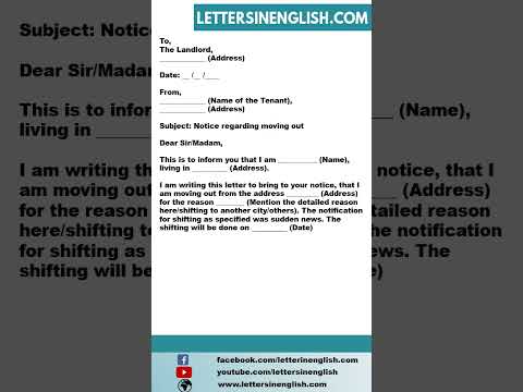 Letter to Landlord About Moving Out