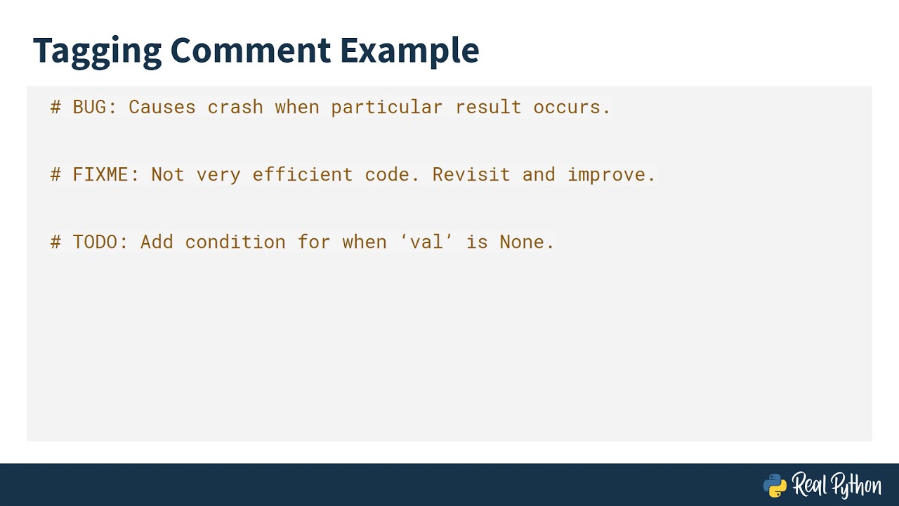 Documenting vs Commenting Code in Python