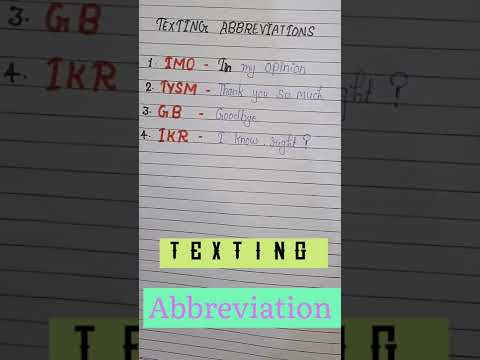 texting abbreviation in English #shorts #english