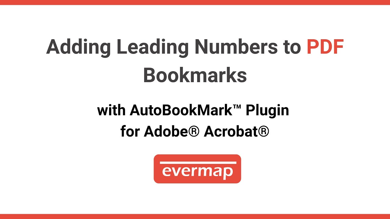 Adding Leading Numbers to PDF Bookmarks