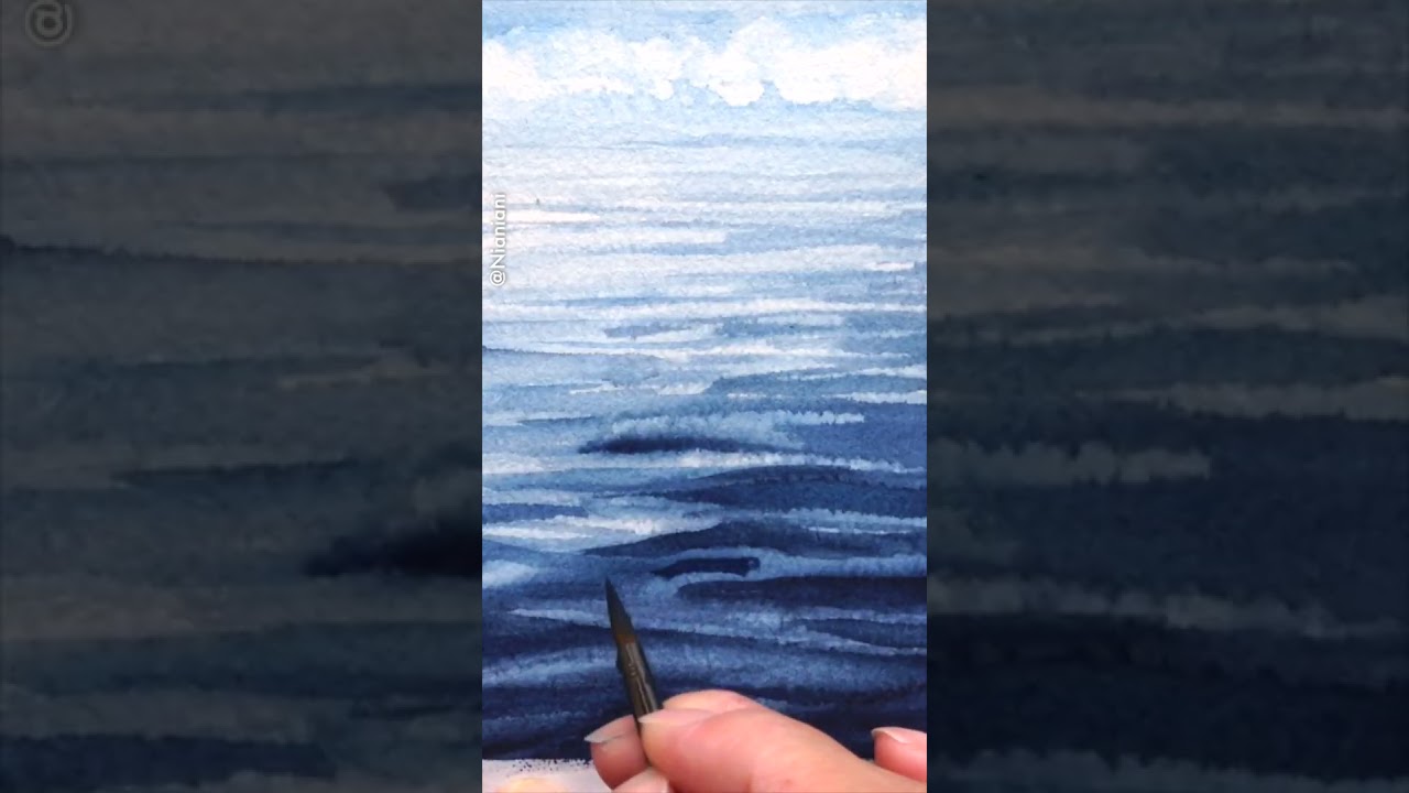 Learn how to paint soft sparkly waves: Watercolor Tutorial Linked