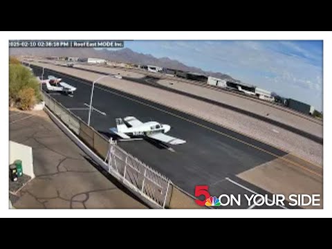 Surveillance video shows a jet crash at Scottsdale, Arizona, airport
