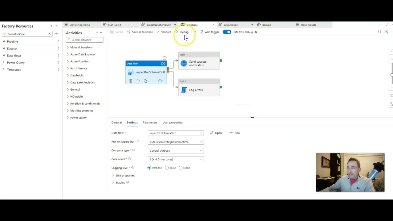 SQL Script Asserts and Drift in ADF