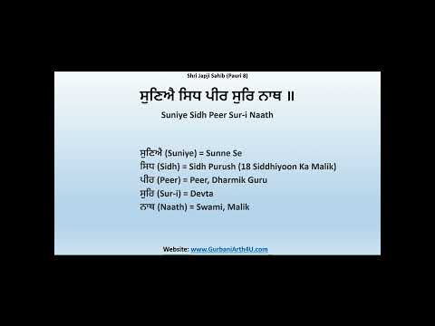 Suniye Sidh Peer Sur Naath meaning - Japji Sahib Pauri 8 In Hindi (Audio + Text)