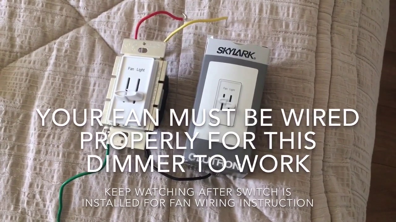How to install Lutron Skylark ceiling fan light combo dimmer switch