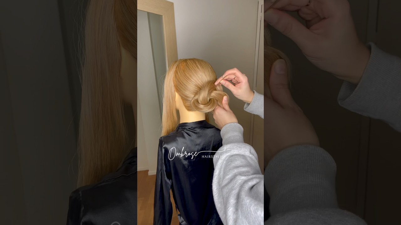 Tuto coiffure chignon bas facile #chignon #lowbun #challenge