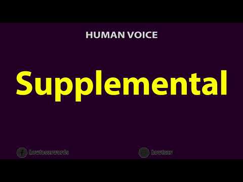 How to Pronounce Supplemental