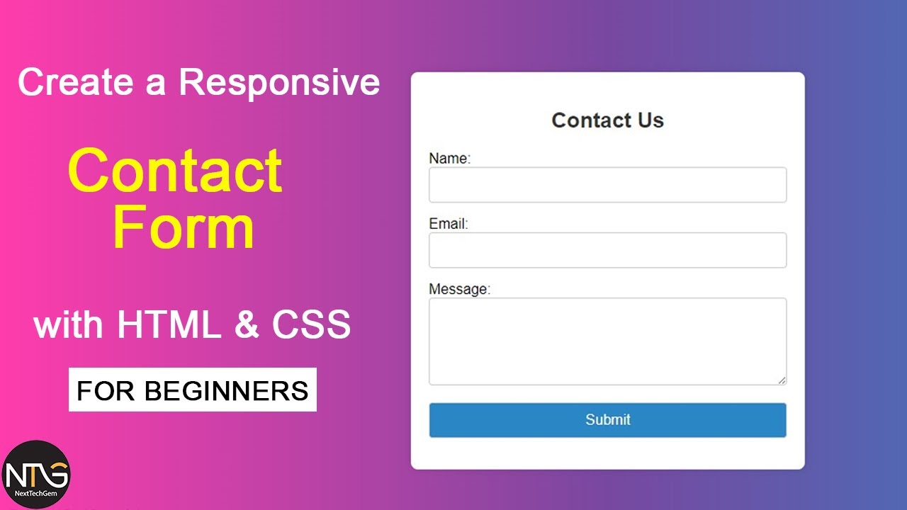Responsive Contact Form with HTML & CSS for Beginners