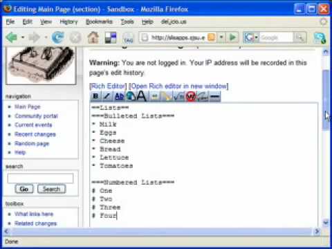 Wiki Basic Editing Tips