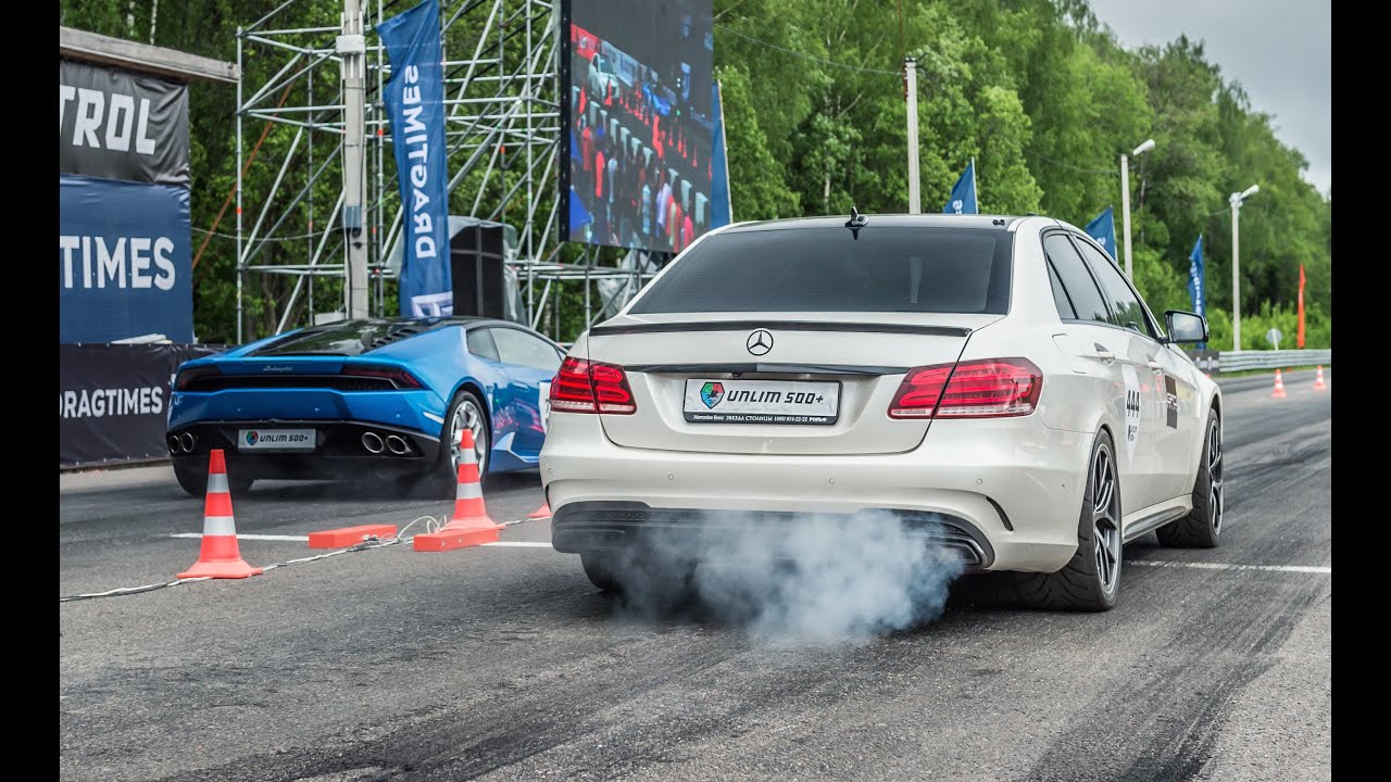 950 HP Mercedes-Benz E63 AMG Drag Races Stock Huracan and 800 HP M6 in ...