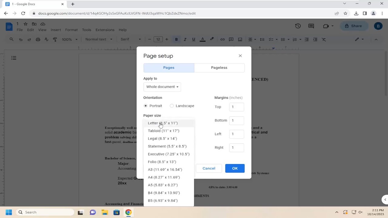 Google Docs - Change Default Page Setup [Guide]