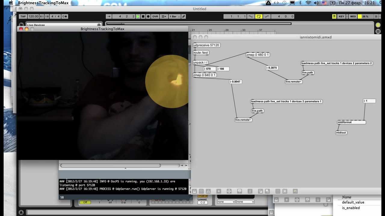 Light Tracking From Processing To Max/MSP