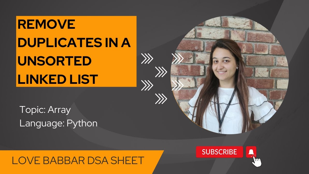 Remove duplicates in an unsorted linked list in python