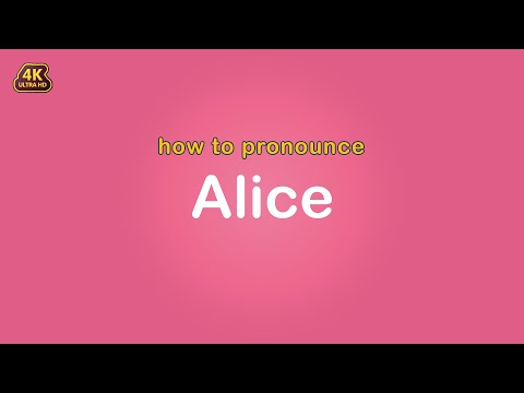 how to pronounce Alice 【Name】