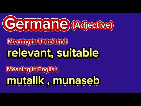 Germane meaning in Hindi | learning English vocabulary