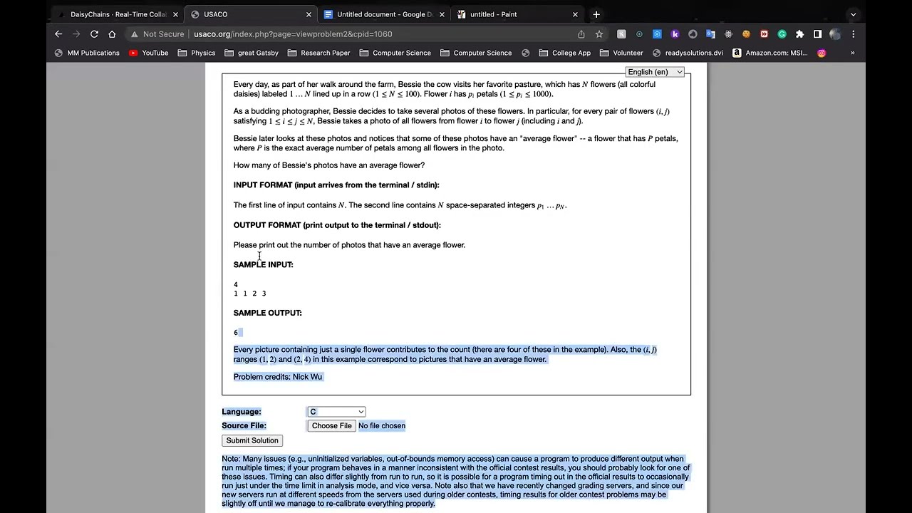 USACO 2020 Daisy Chains Java Solution