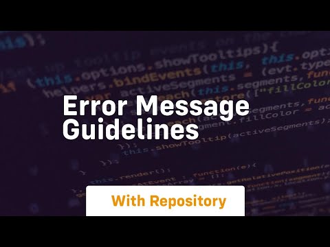 error message guidelines