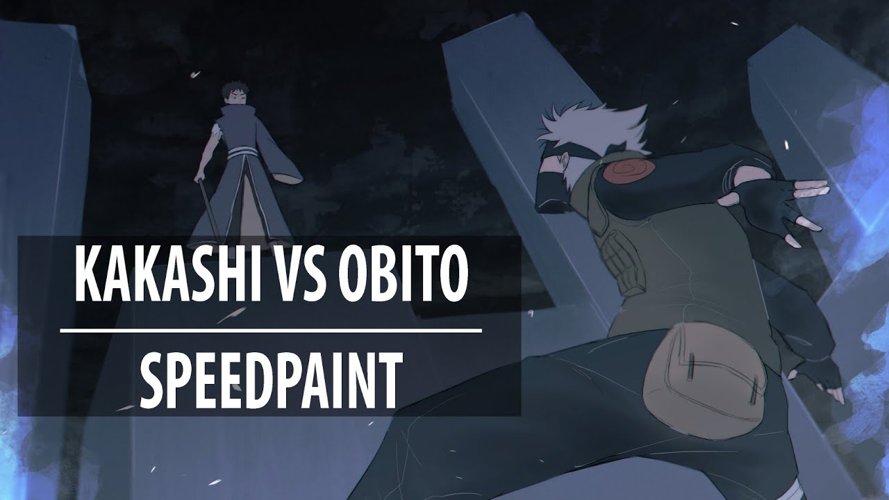 KAKASHI VS OBITO | NARUTO SPEEDPAINT