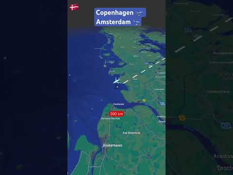 Flight from Copenhagen to Amsterdam ✈️ by KLM airlines #travelroutes #airline #map