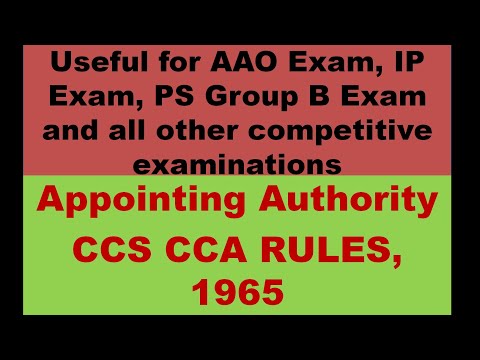 CCS CCA Rules 1965, (Appointing Authority)
