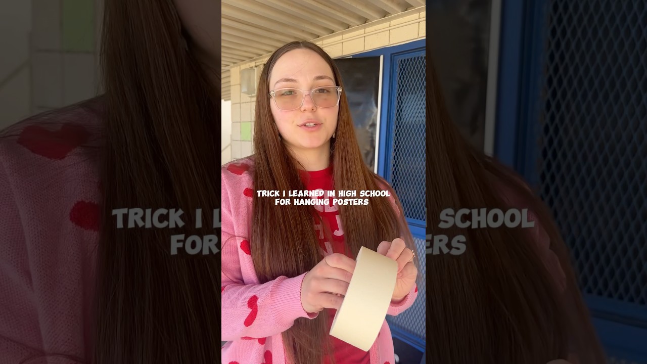 Trick I learned in high school for hanging posters 💘❣️ #teachertips #teacher