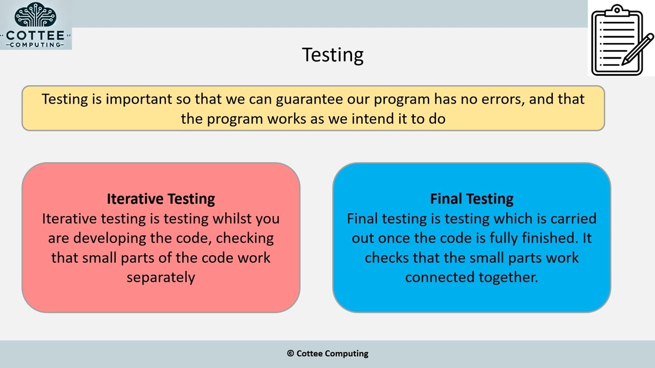 OCR GCSE Computer Science 2.3 Robust Programs