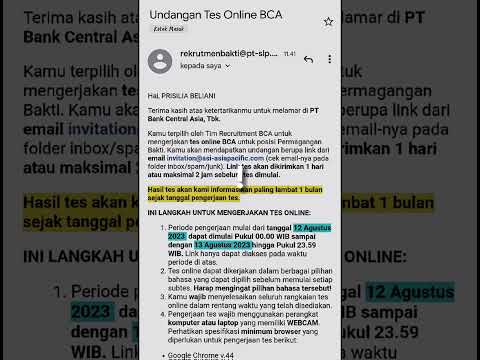 dpt undangan psikotes magang bakti BCA