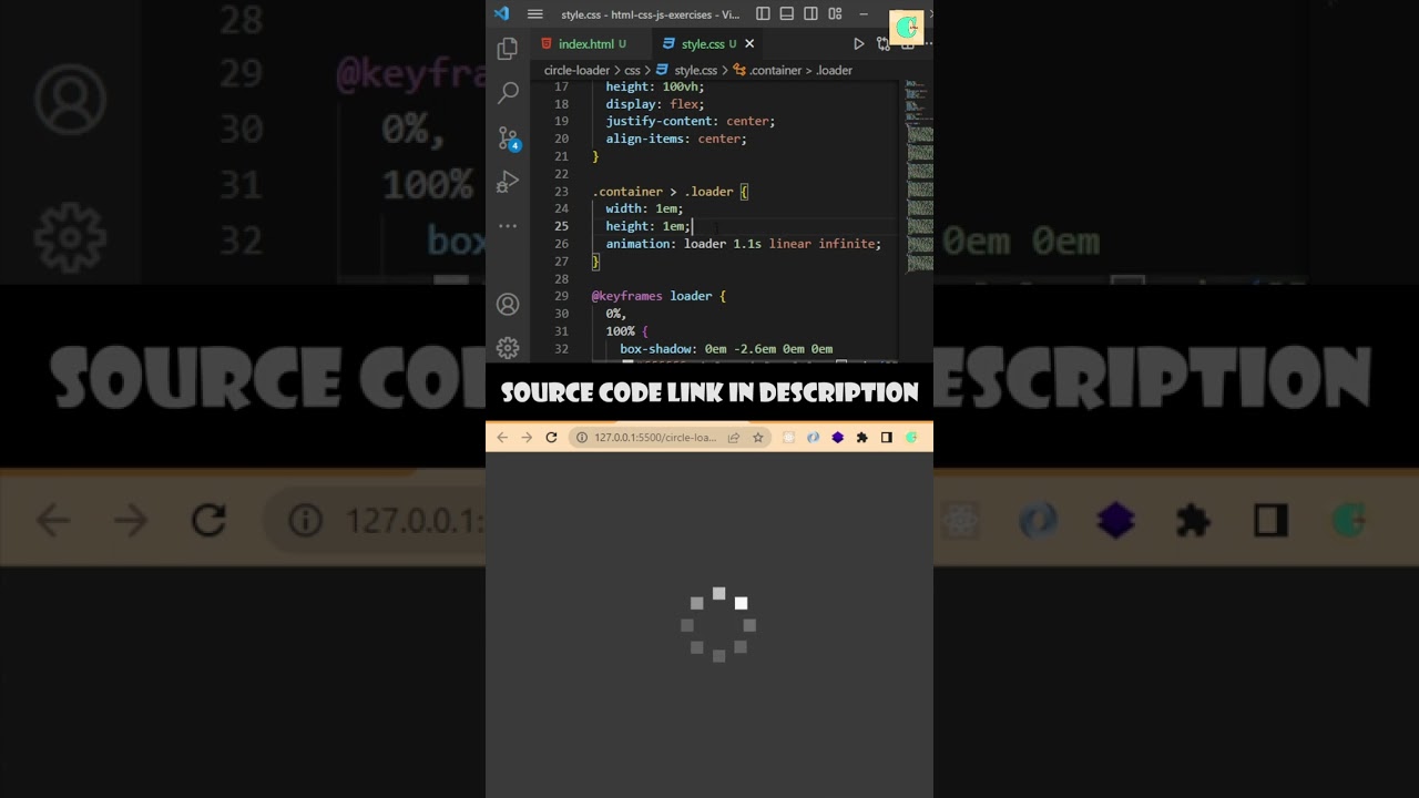 Sample loader with CSS |  HTML CSS Tutorial | CodeIsMine #shorts