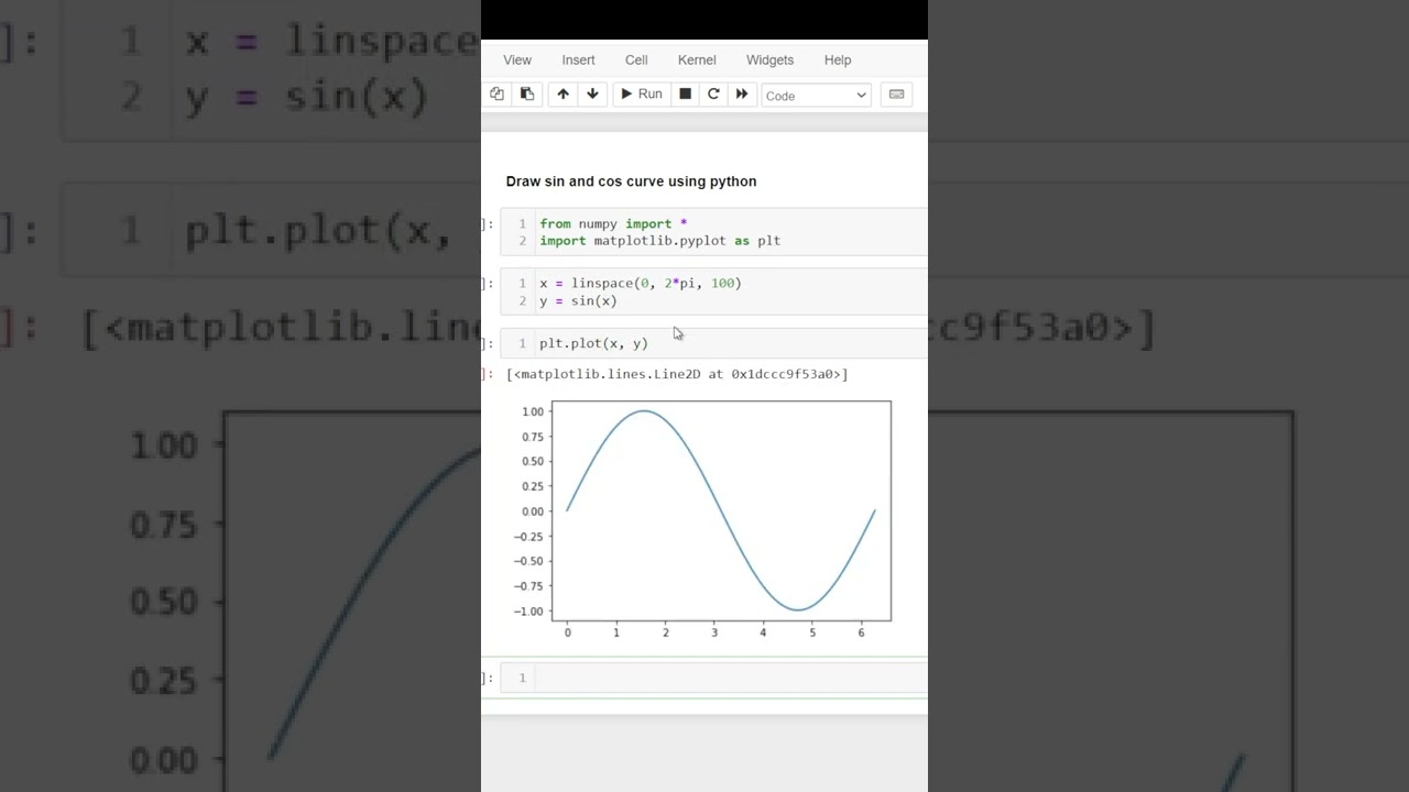 Draw sin and cos curve with python 🤯| Python Tutorial | #python #coding #shorts