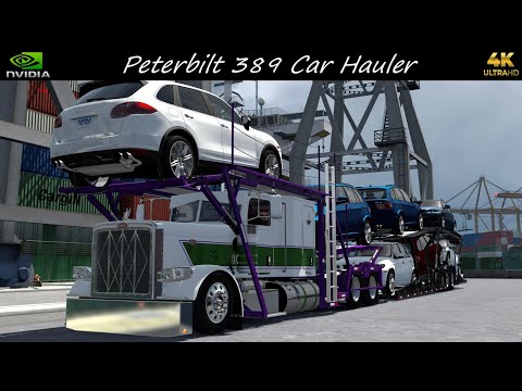 *Peterbilt 389 Car Hauler* BMW X5 Haul Tacoma to Astoria *JBX2/TAA Graphics* ATS 4K 1.54