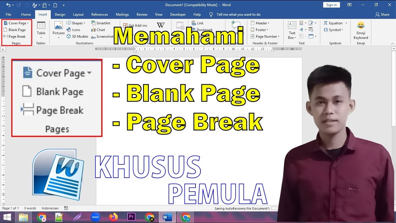 Memahami Cover Page, Blank Page Dan Page Break di Word