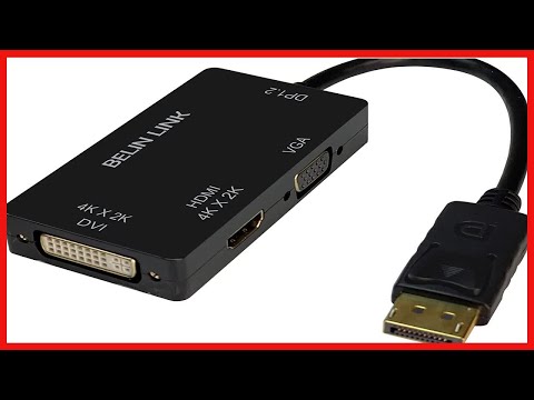 DP to HDMI VGA DVI Adapter Displayport to HDMI Two 4K Adapter 3 in 1 Display Port to HDMI VGA DVI