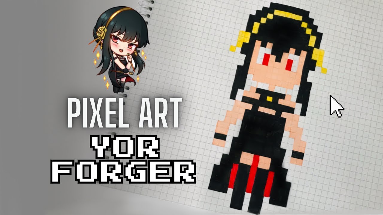 Pixel Art Tutorial: Drawing YOR FORGER Step by Step