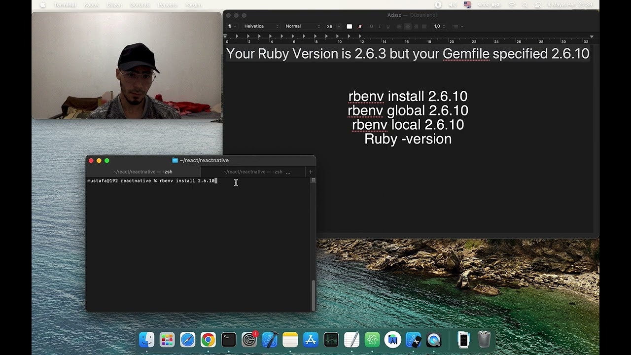 Your Ruby version is 2.6.3, but your Gemfile specified 2.6.10. [Solved]