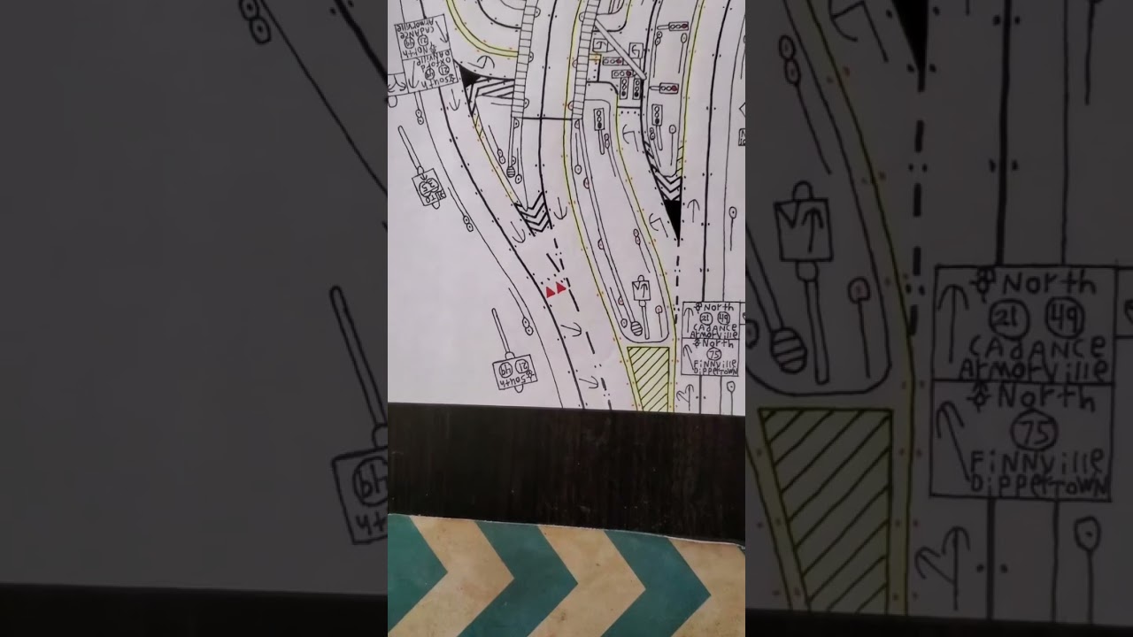 Weekend Road Art: An interchange in the mountains. #roaddrawing #roads #road #art #drawing