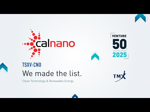 California Nanotechnologies Corp. (TSXV:CNO) | 2025 TSX Venture 50™