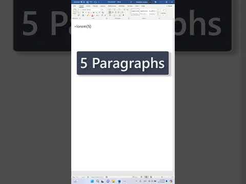 Insert Lorem Ipsum or Placeholder Text in Microsoft Word 🔥🥰🥰🔥 #lorem #word #tech