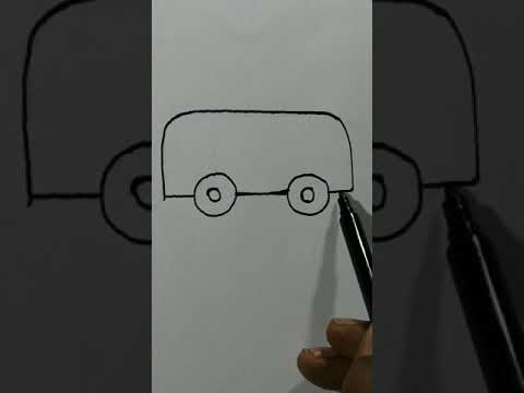 how to draw a bus a for kids