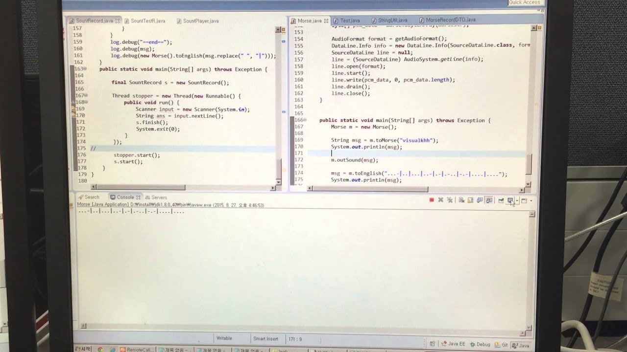 java  morse  recording, data converting