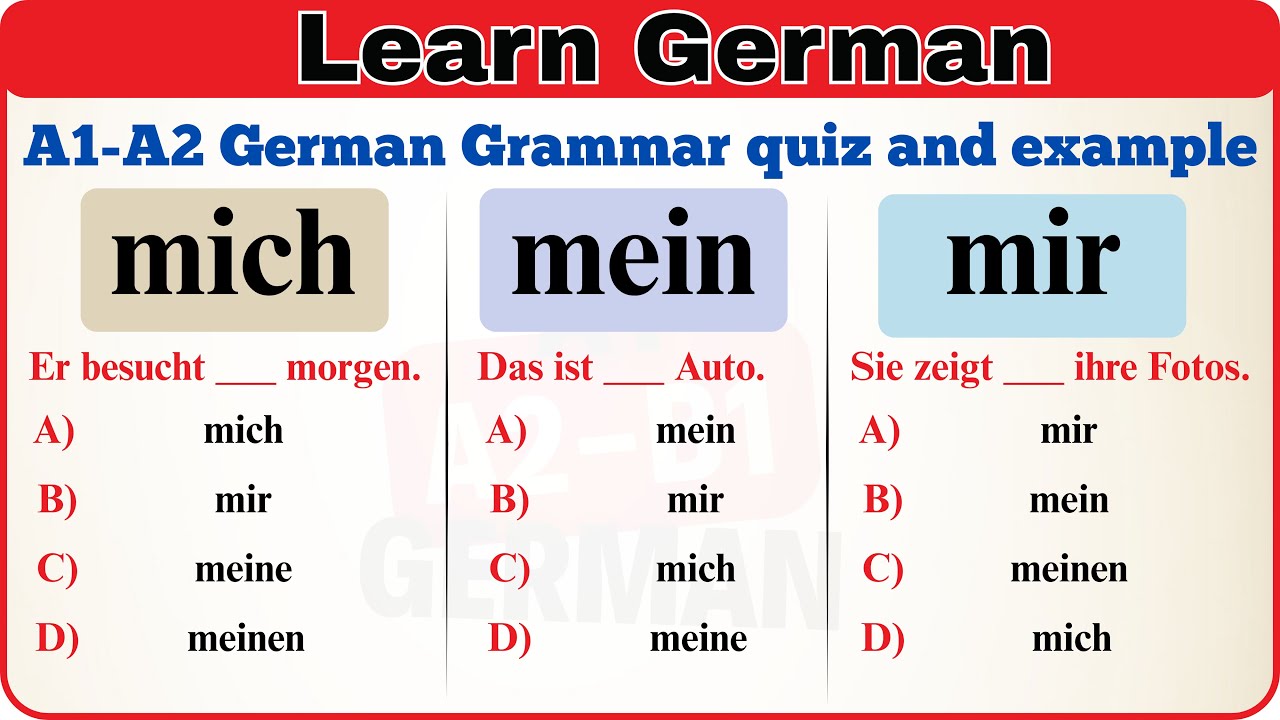 50 Quiz Questions on Mein, Mich, Mir: Boost Your German Language Skills
