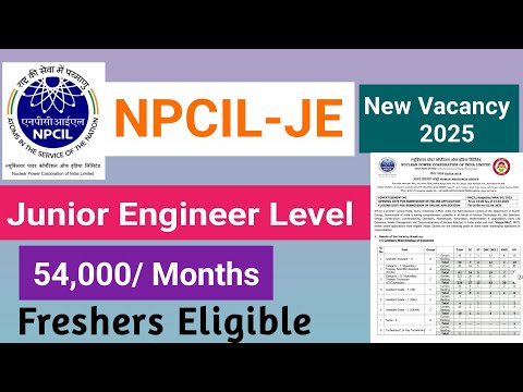 NPCIL New Recruitment 2025 | NPCIL New Vacancy 2025 | NPCIL Recruitment 2025 form fill up | NPCIL