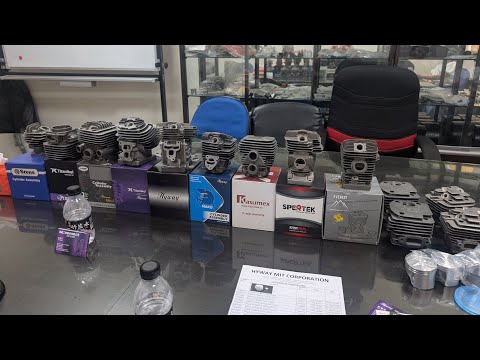 Inside factory tour of Hyway chainsaw cylinder manufacturer in Taiwan Stihl ms391 ms661 ms881