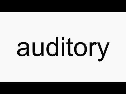 How to pronounce auditory