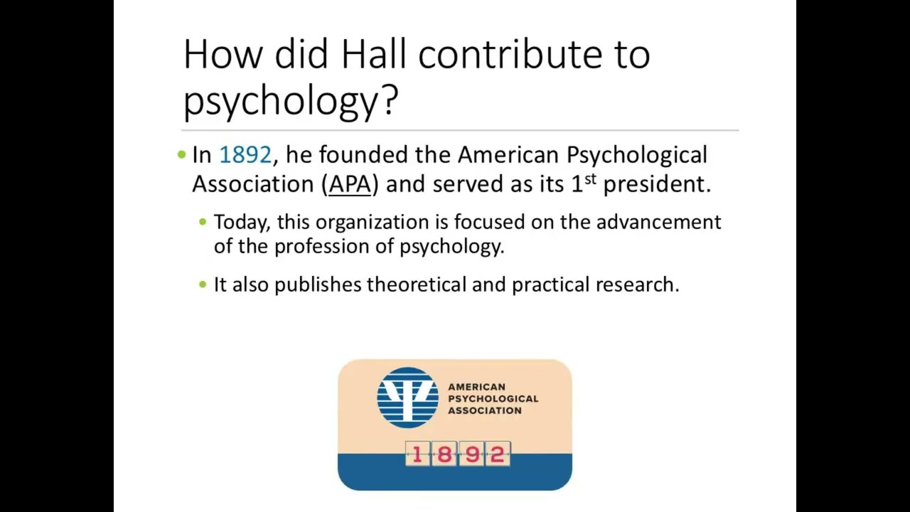 G. Stanley Hall: Son of American Psychology - History of Psychology Lecture 6.5