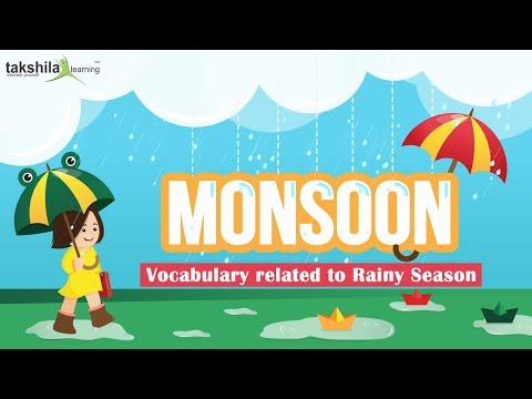 Monsoon Related Vocabulary Words Learn English with Meaning in hindi