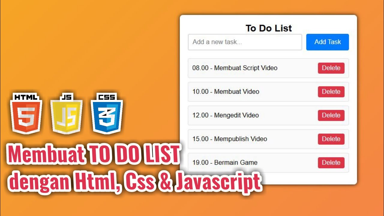 Tutorial on Creating a To Do List with HTML, CSS & Javascript
